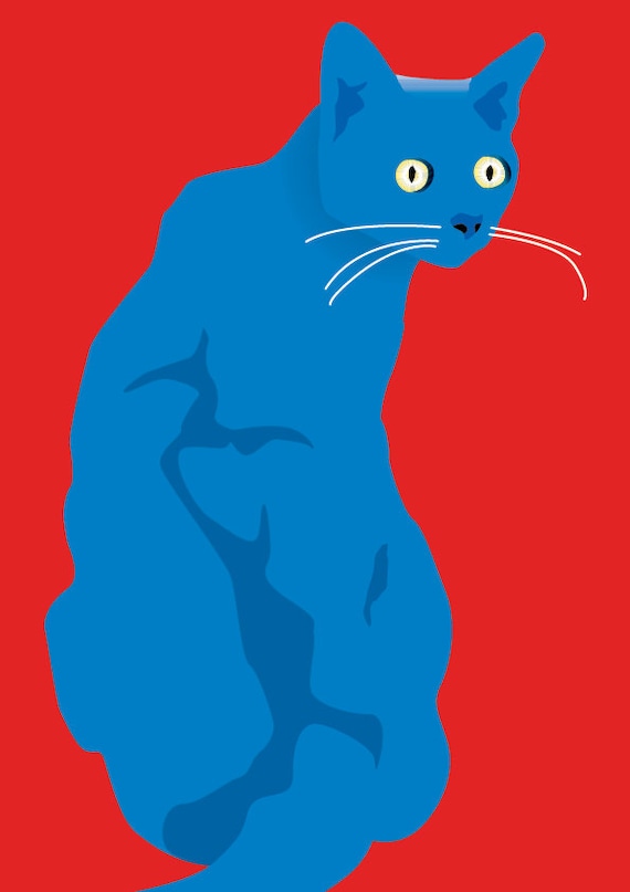 Blue Cat | Etsy