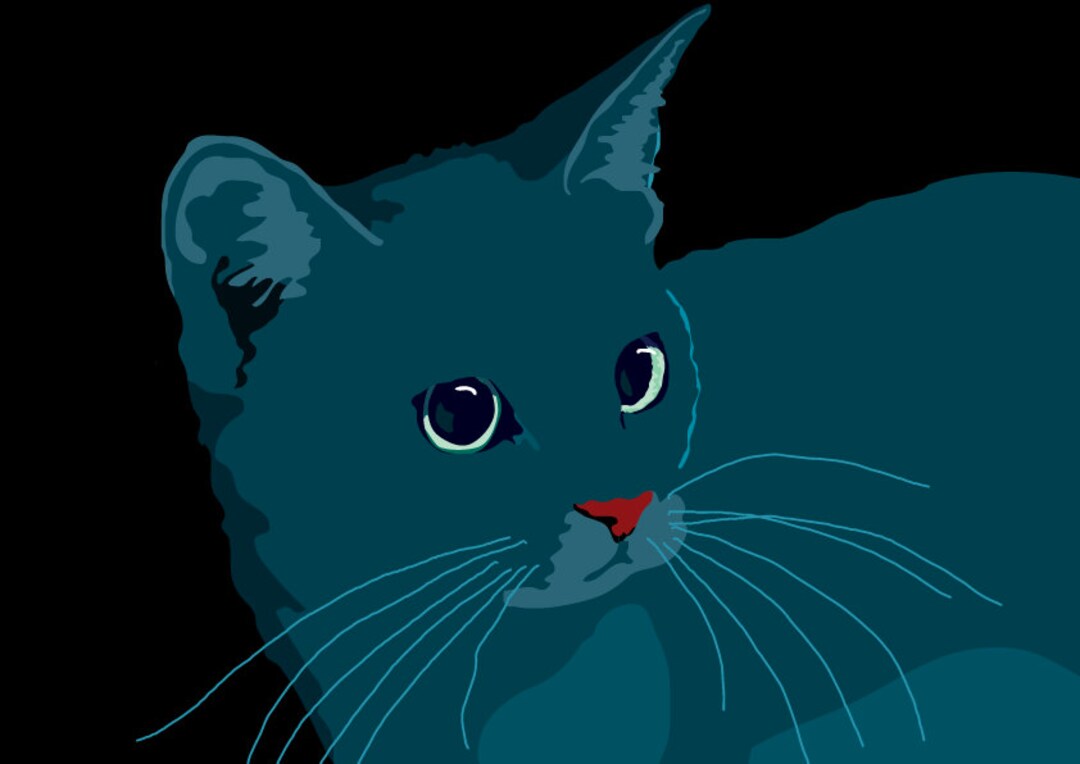Green Cat Profile - Etsy