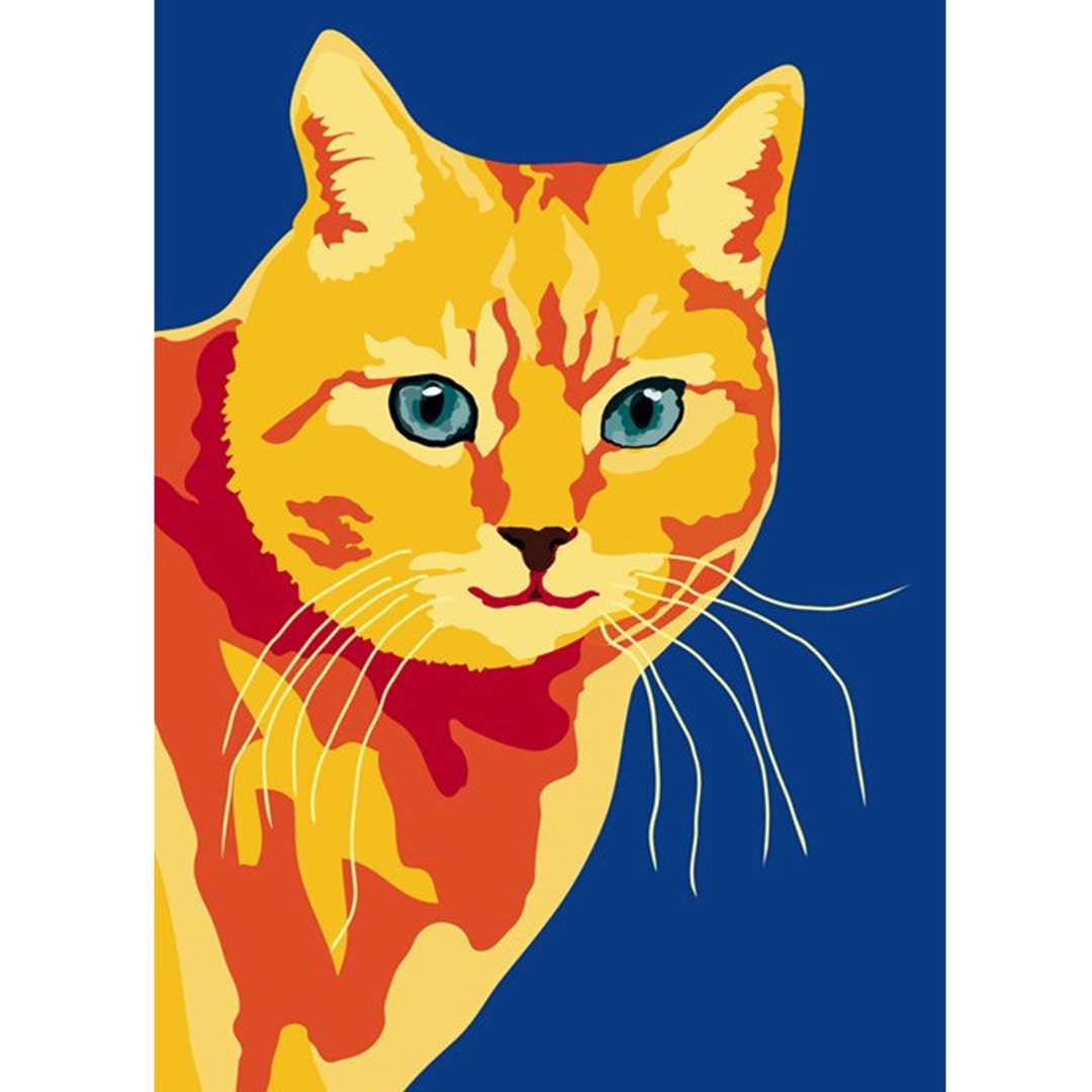 Orange Cat Print - Etsy