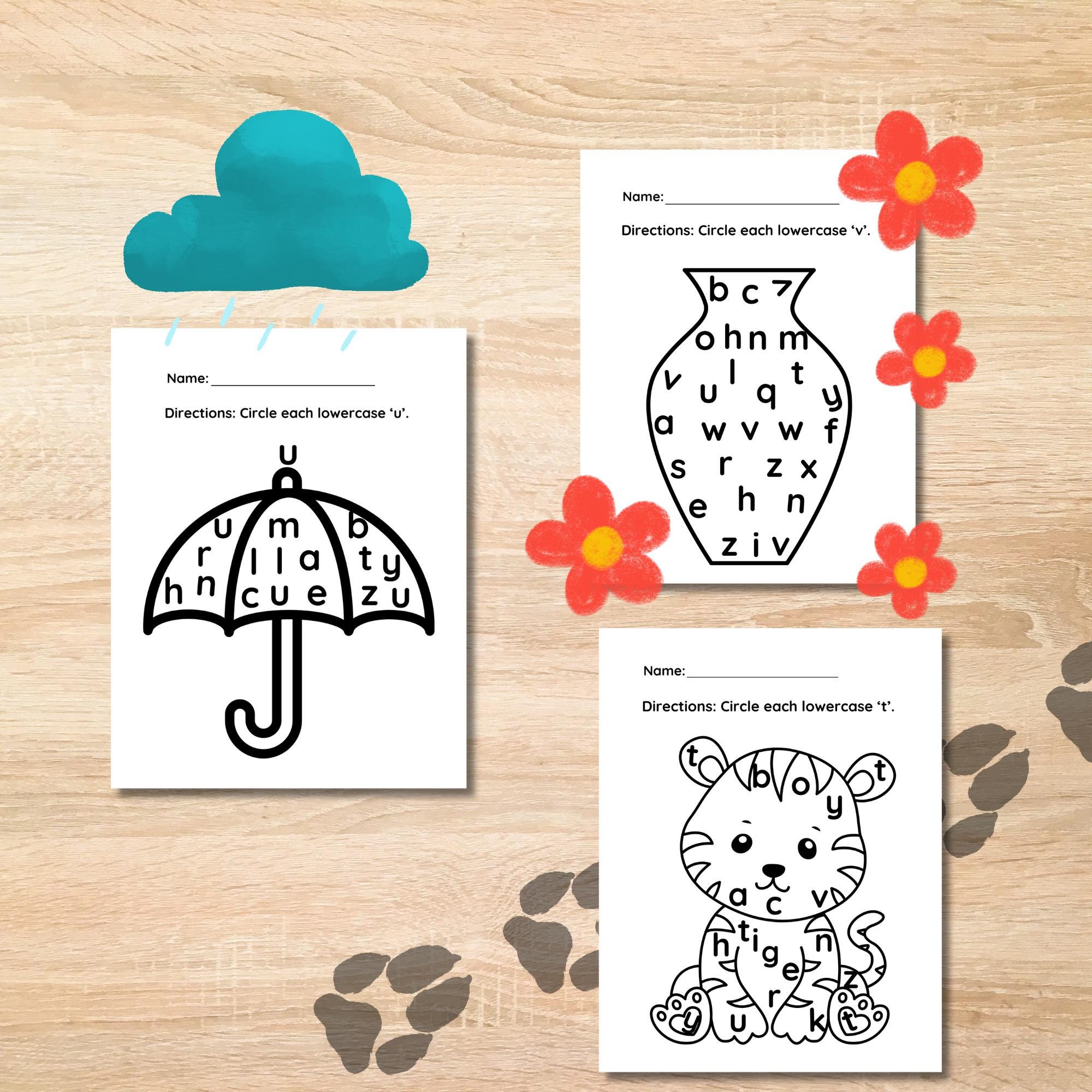 Identify and Circle the Lowercase Letter - Etsy