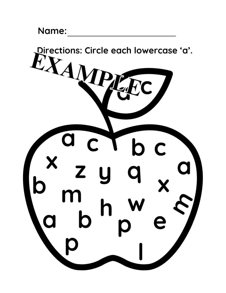 Identify and Circle the Lowercase Letter - Etsy