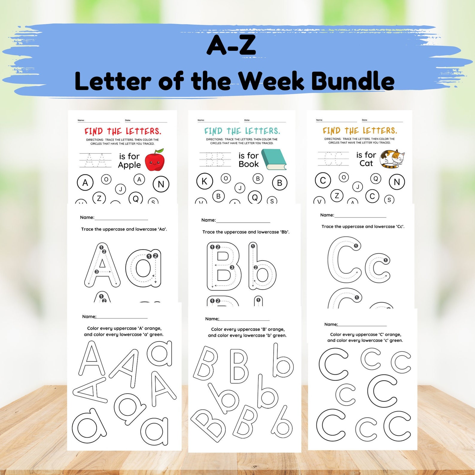 A-Z Letter of the Week Bundle - Etsy