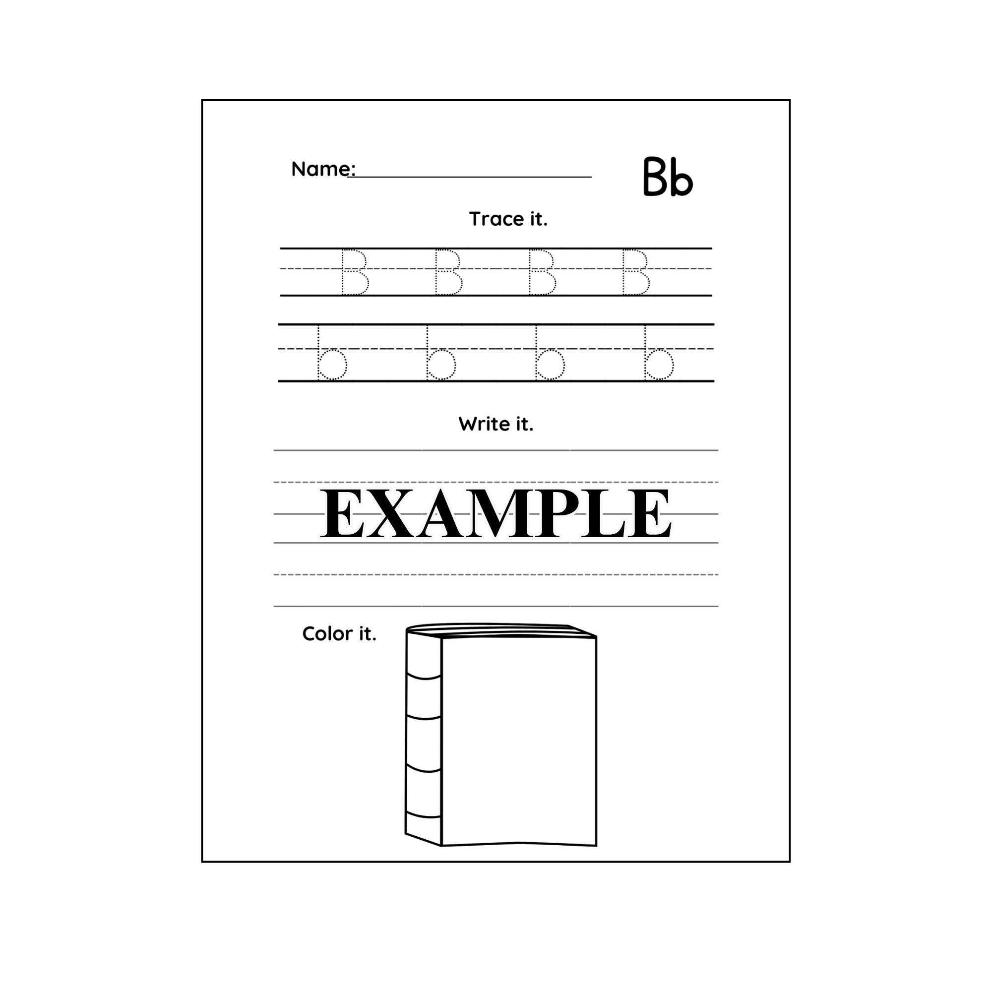 Trace It, Write It, Color It Worksheets - Etsy