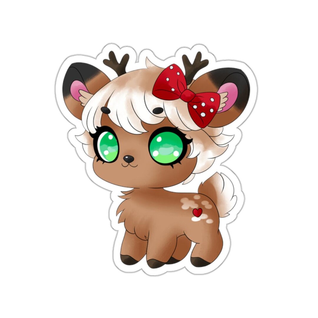 Holiday Reindeer Sticker Hand Drawn Cute Cartoon Christmas Decor, Xmas ...