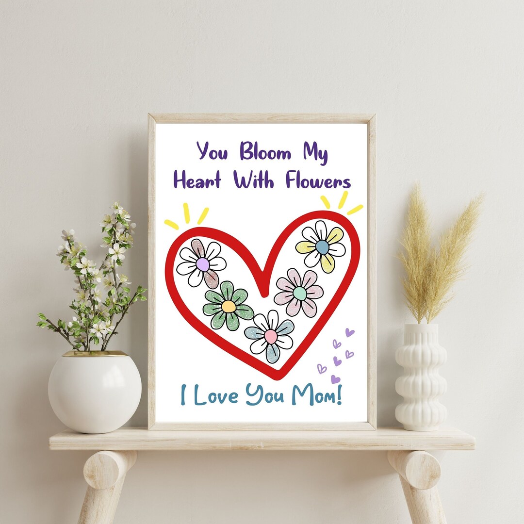 Mother's Day Fingerprint Art Craft-flowers Heart-handprint Craft ...