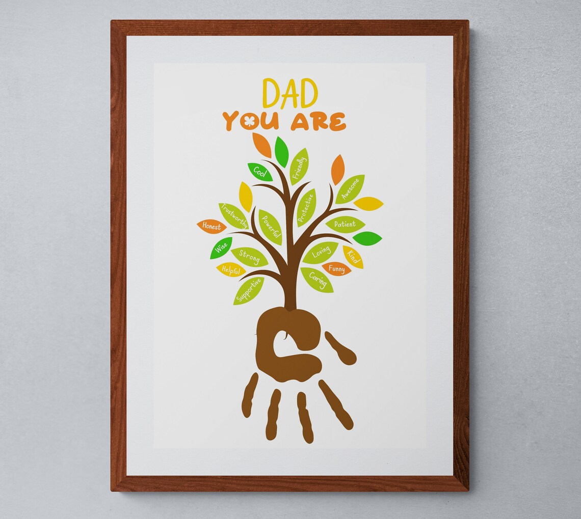 Father's Day Printable , Dad, Handprint Art, Fathers Day Gift, Fathers ...