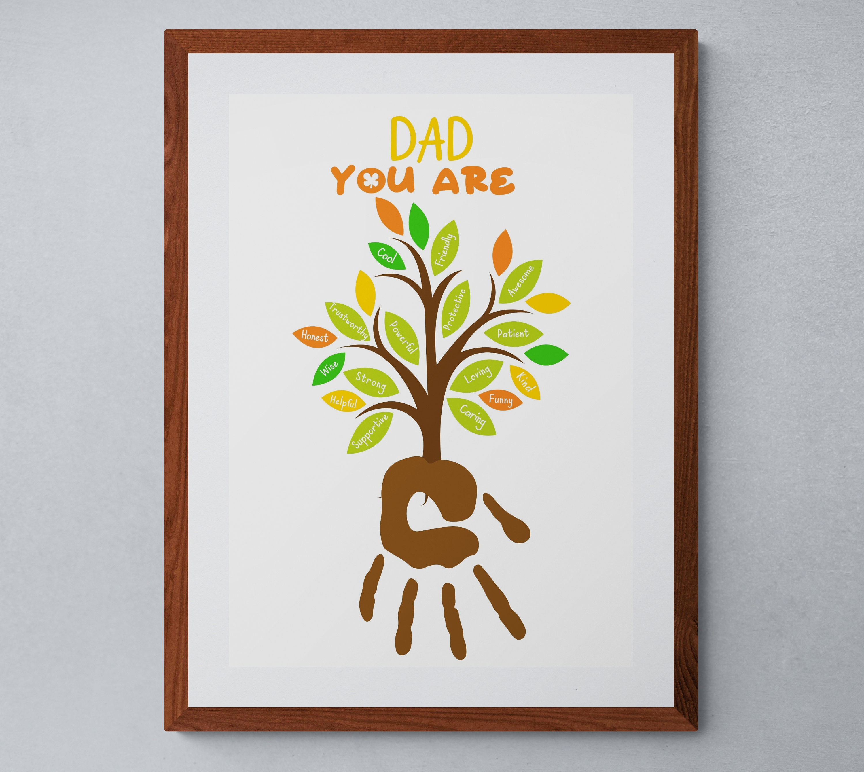 Father's Day Printable , Dad, Handprint Art, Fathers Day Gift, Fathers ...