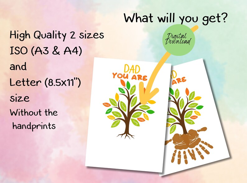 Father's Day Printable , Dad, Handprint Art, Fathers Day Gift, Fathers ...