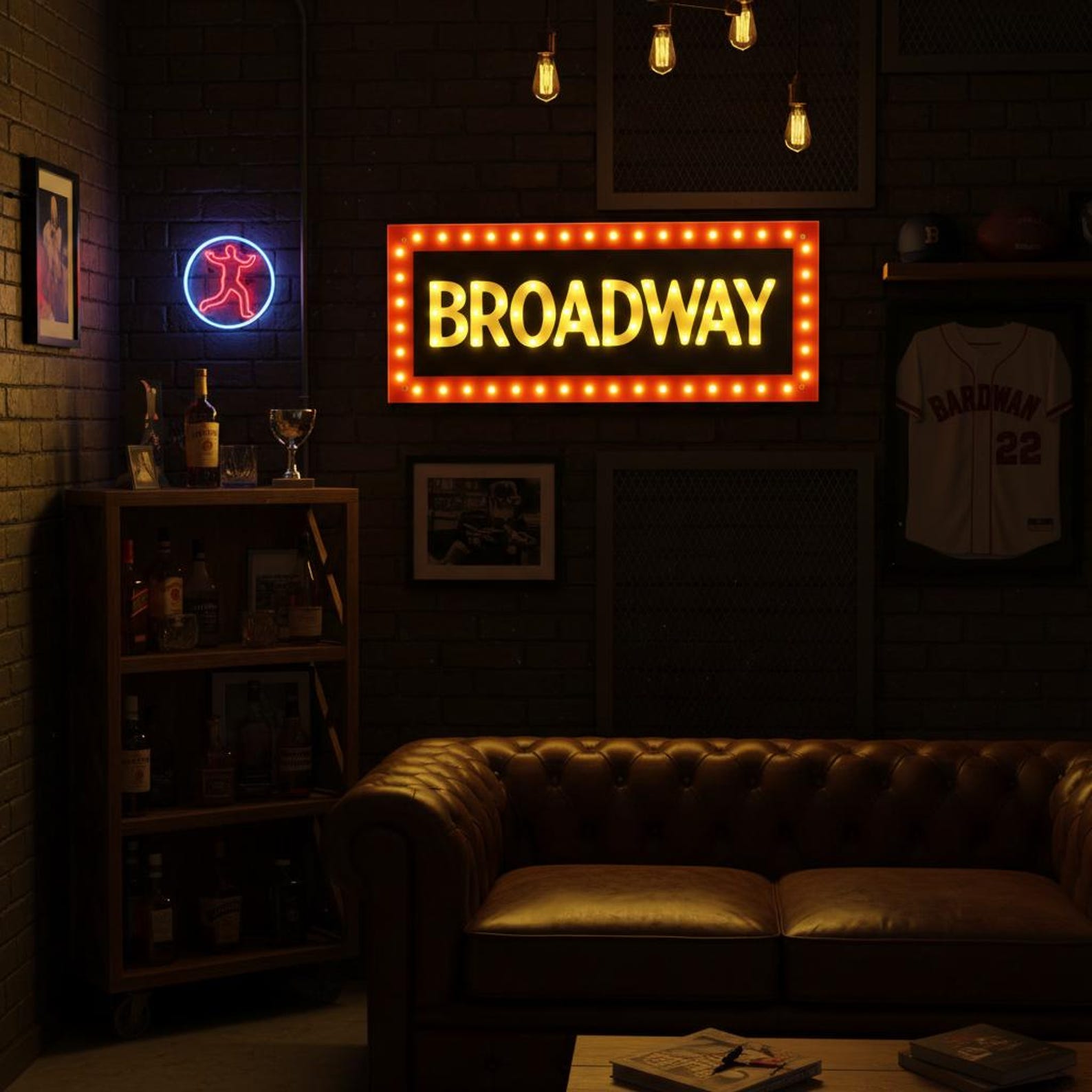 Lighted Broadway Marquee Sign: Retro Theater Room Decor - Etsy