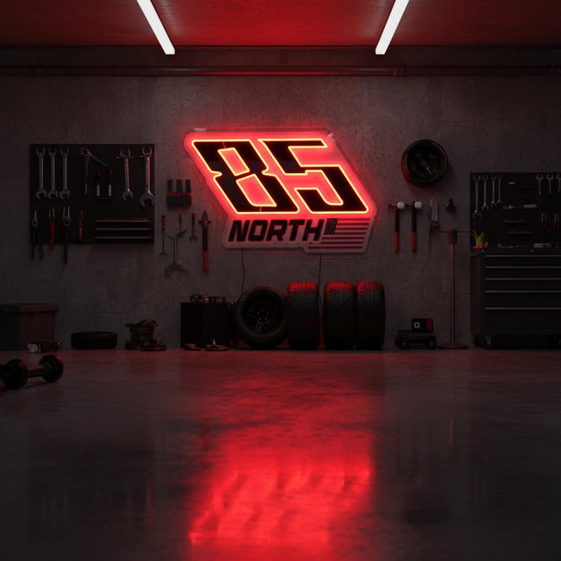 Custom Race Number Neon Sign: Personalized Racing Garage Decor - Etsy