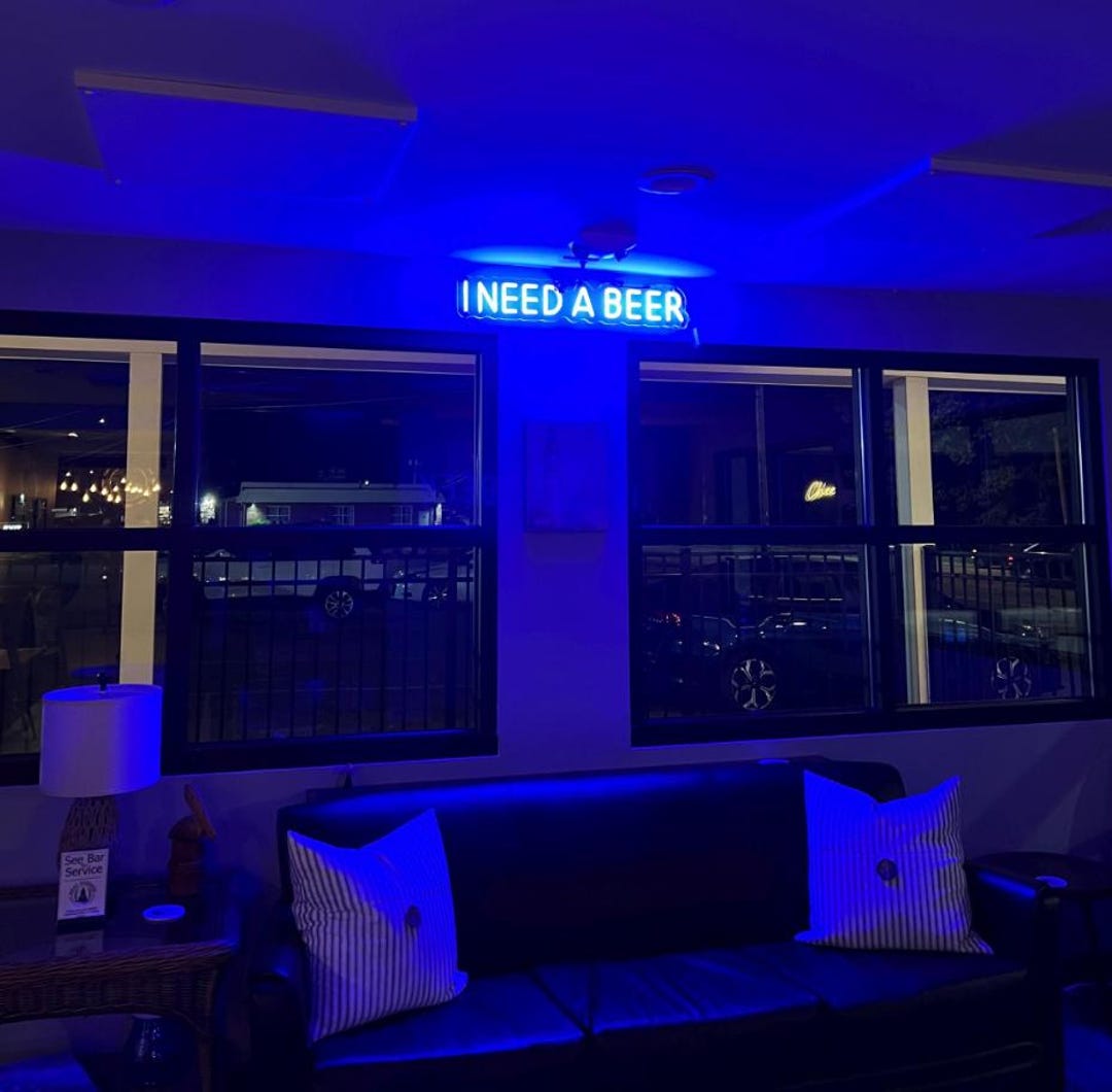 I Need a Beer Neon Sign: Custom Bar Decor - Etsy