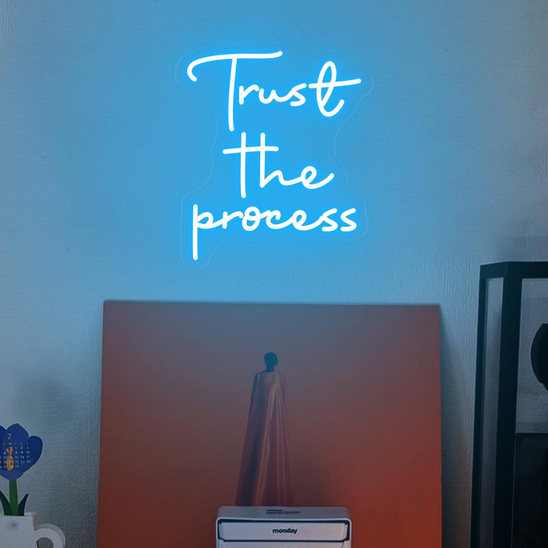 Trust the Process Neon Sign, Gym Wall Decor, Office Wall Art, Office ...