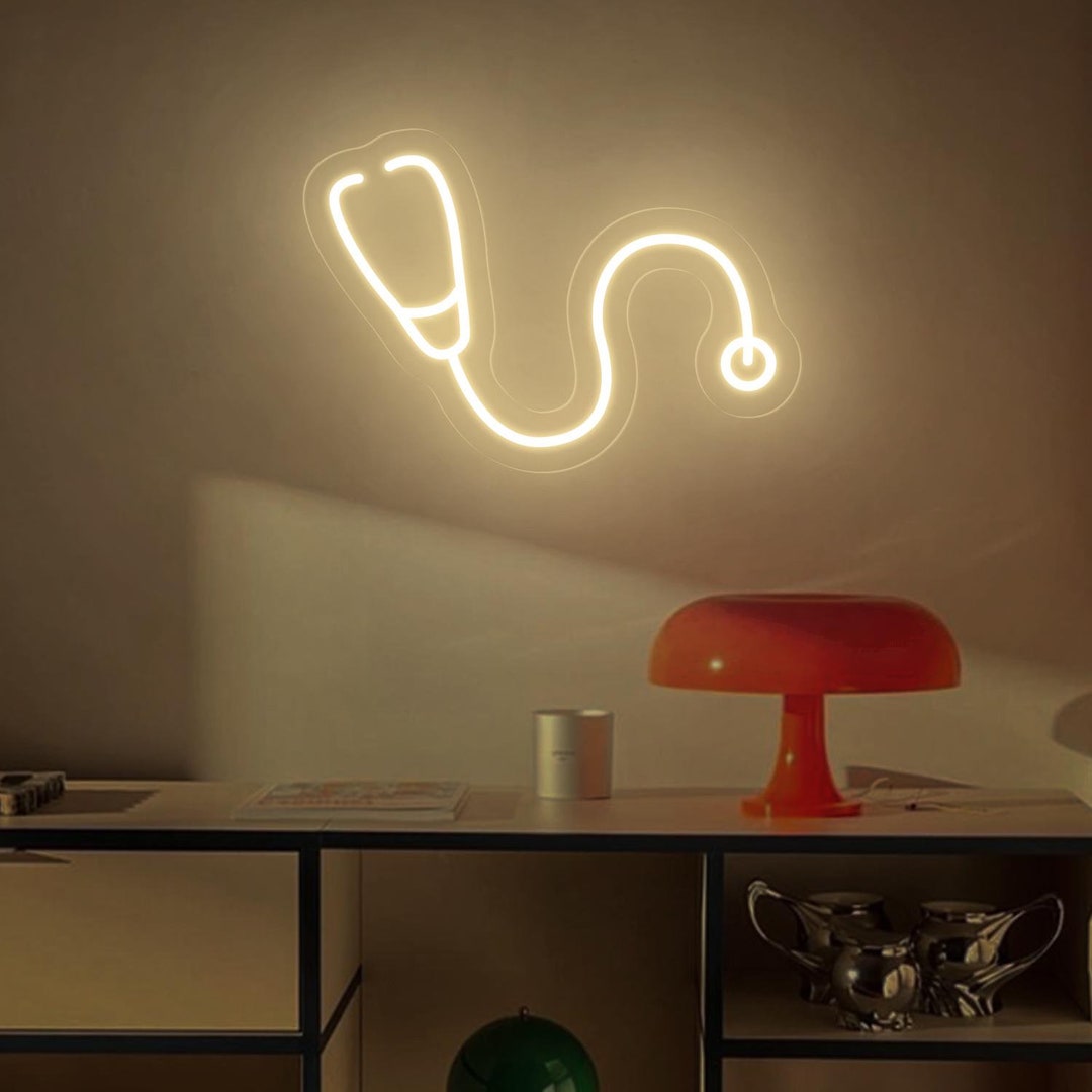 Stethoscope Neon Sign: Minimalist Doctor Wall Decor - Etsy