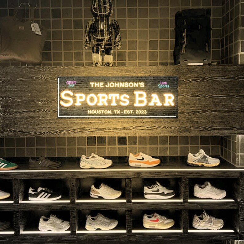 Personalized Sports Bar LED Neon Sign: Custom Man Cave Decor - Etsy