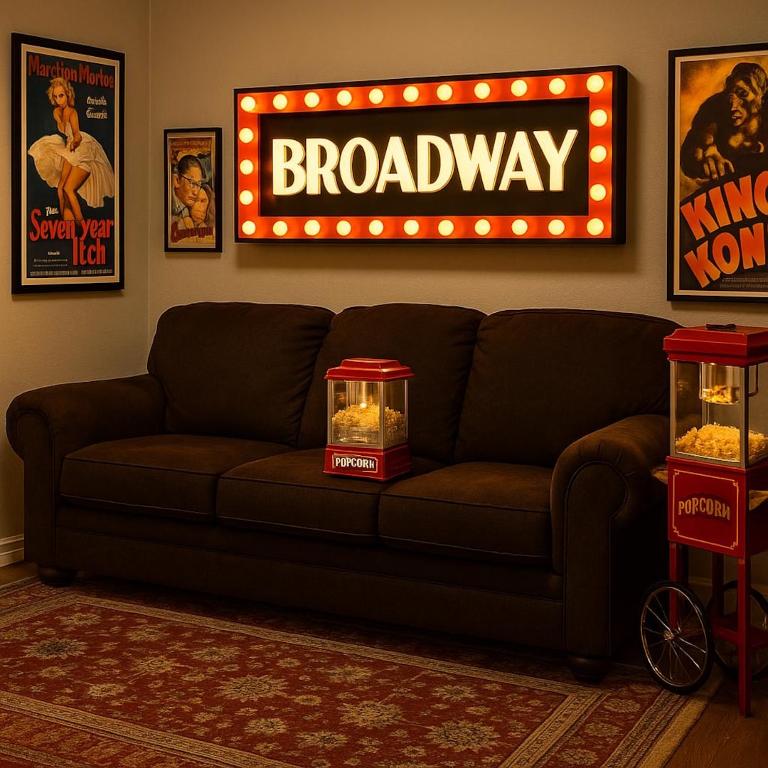 Lighted Broadway Marquee Sign: Retro Theater Room Decor - Etsy