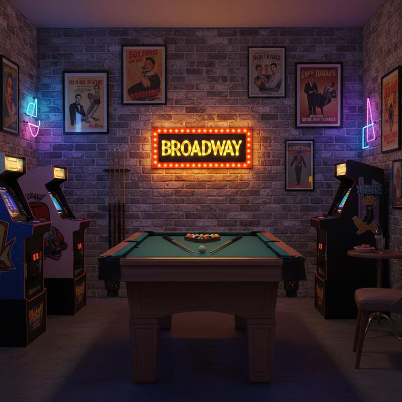 Lighted Broadway Marquee Sign: Retro Theater Room Decor - Etsy