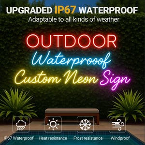 Custom Outdoor Neon Sign: Waterproof IP67 LED Light - Etsy