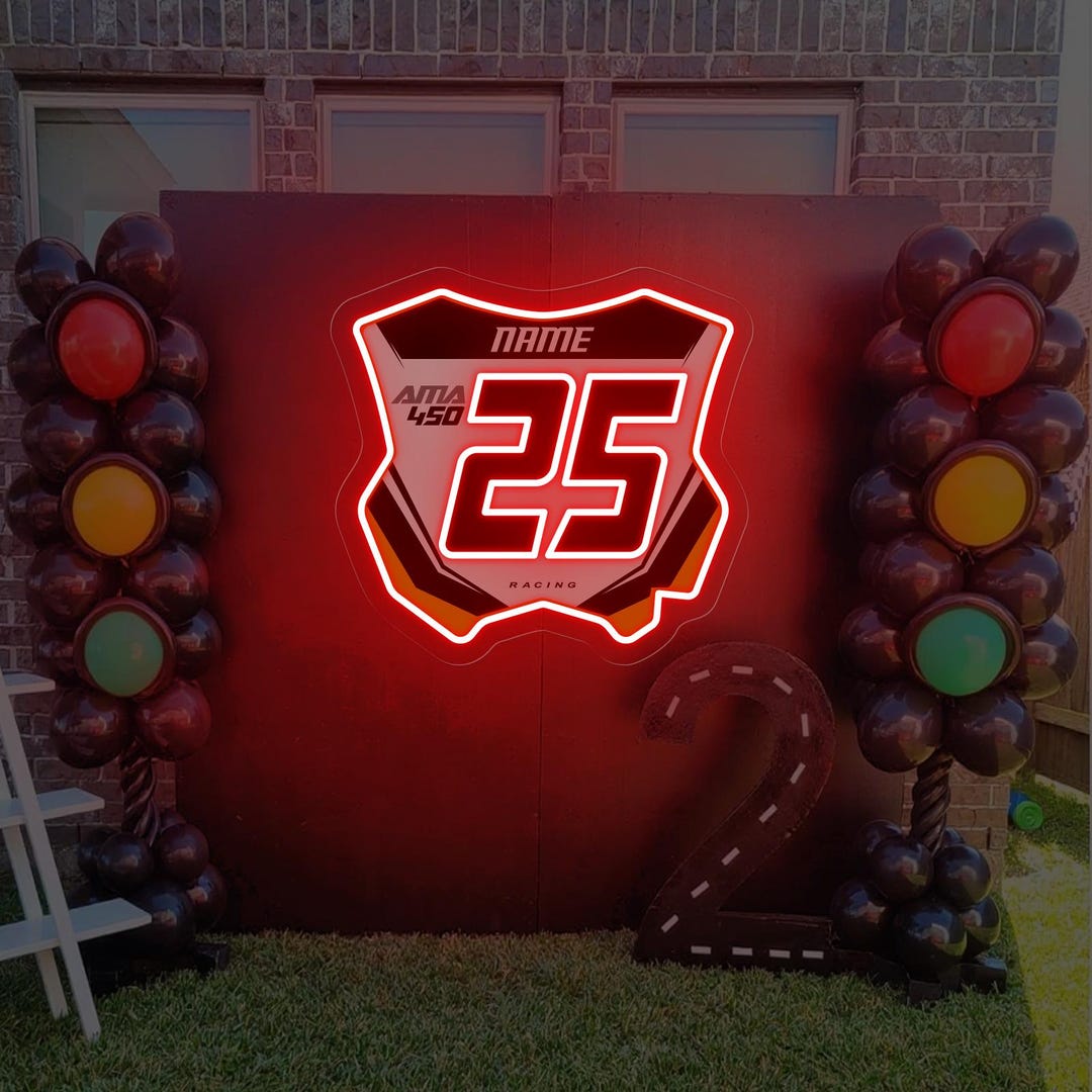 Custom Motocross Racing Number Neon Sign: Dirt Bike Garage Decor - Etsy