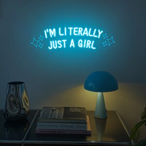 I'm Literally Just A Girl Neon Sign: Pink Bows Bedroom Decor - Etsy