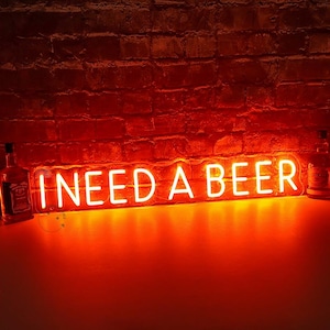 I Need a Beer Neon Sign: Custom Bar Decor - Etsy