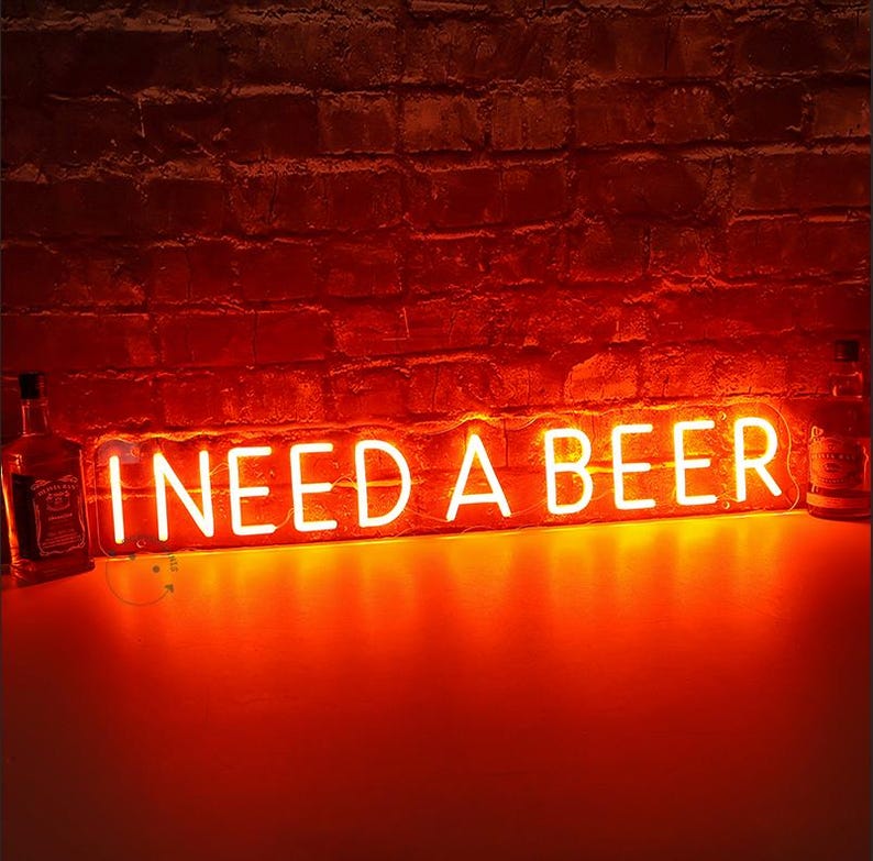 I Need a Beer Neon Sign: Custom Bar Decor - Etsy
