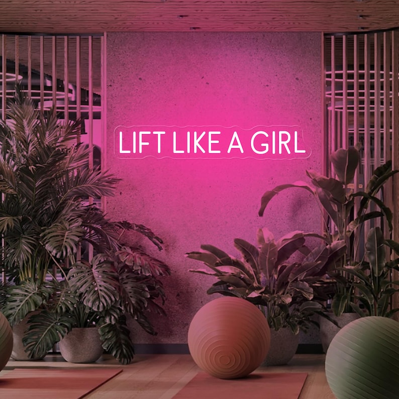 Lift Like A Girl Neon Sign: Empowering Gym Wall Decor - Etsy
