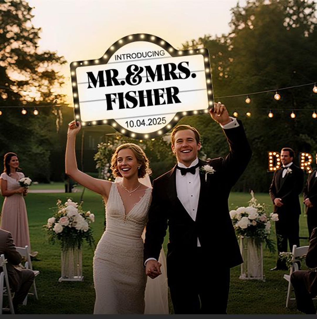 Custom Wedding Marquee Sign: Light-up Bottle Service Decor - Etsy