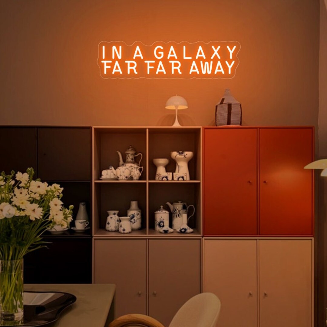 In A Galaxy Far Far Away Neon Sign, Star Wars Inspired Decor, Vintage ...