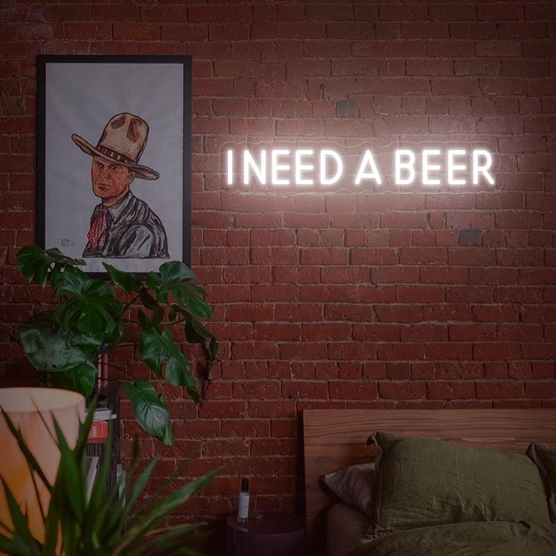 I Need a Beer Neon Sign: Custom Bar Decor - Etsy