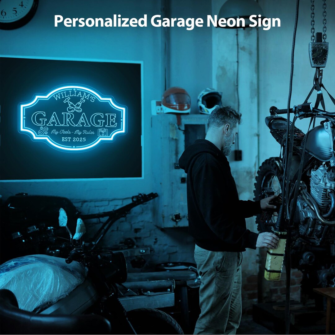 Custom Garage Neon Sign: Personalized Man Cave Decor - Etsy