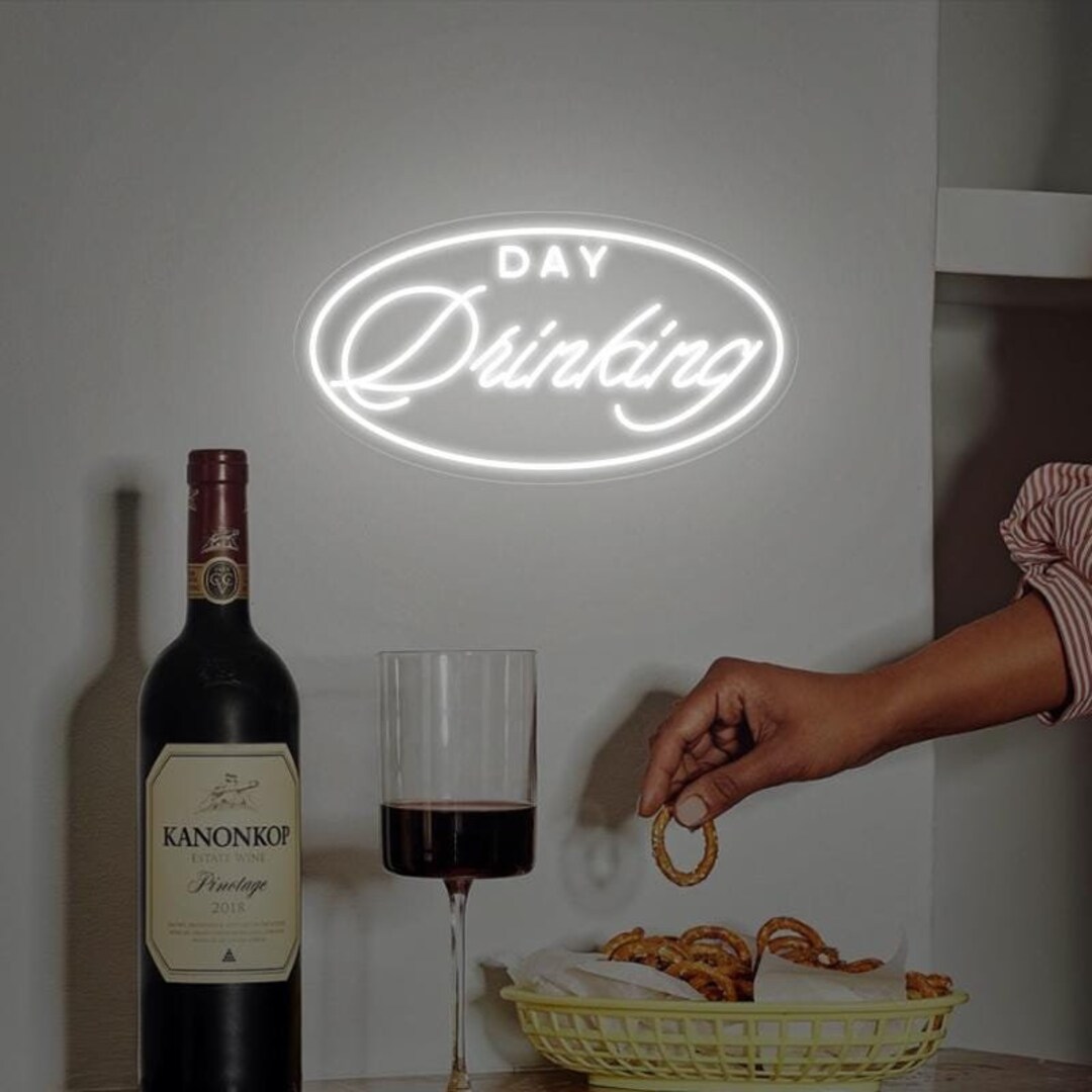 Day Drinking Neon Sign: Funny Alcohol Bar Decor - Etsy