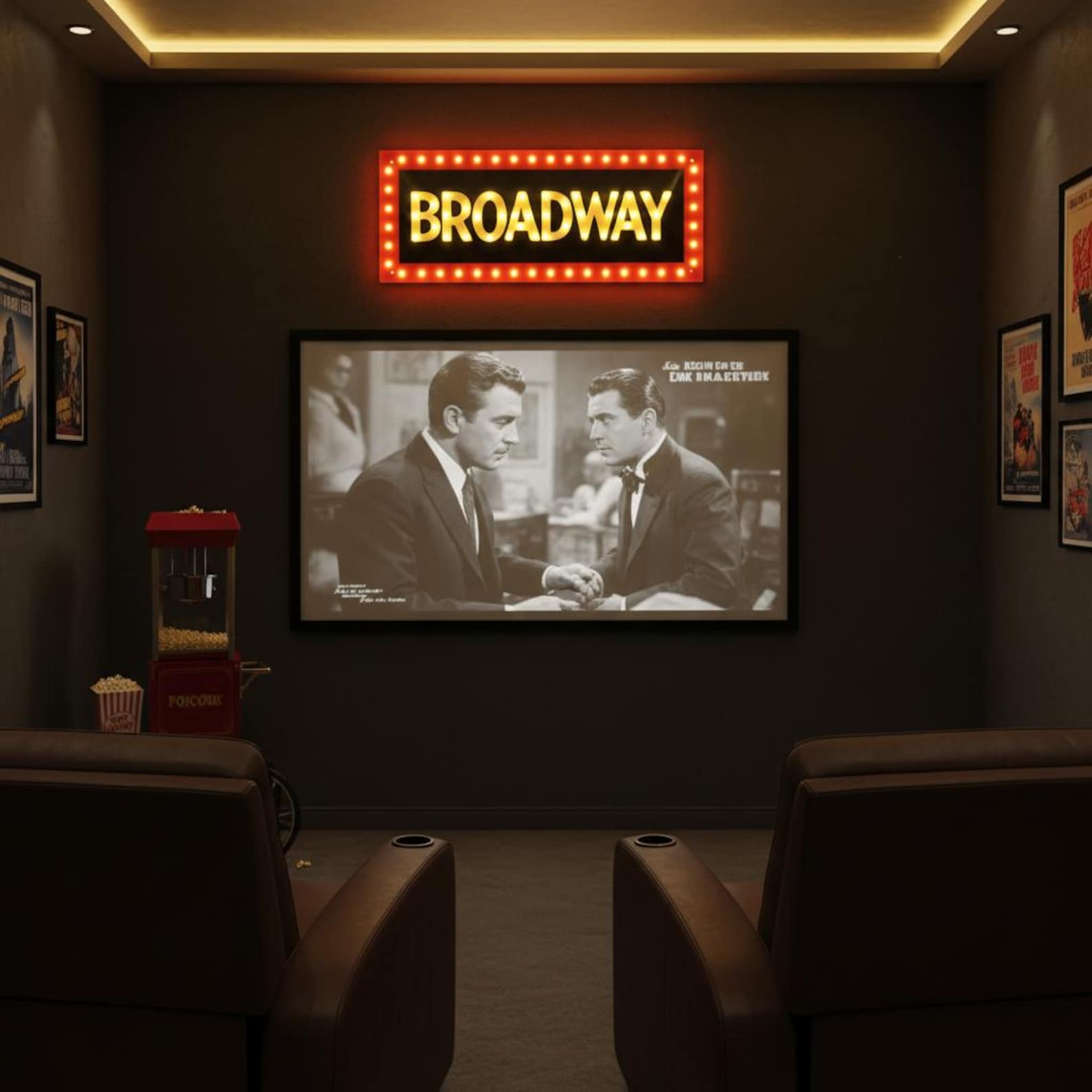 Lighted Broadway Marquee Sign: Retro Theater Room Decor - Etsy