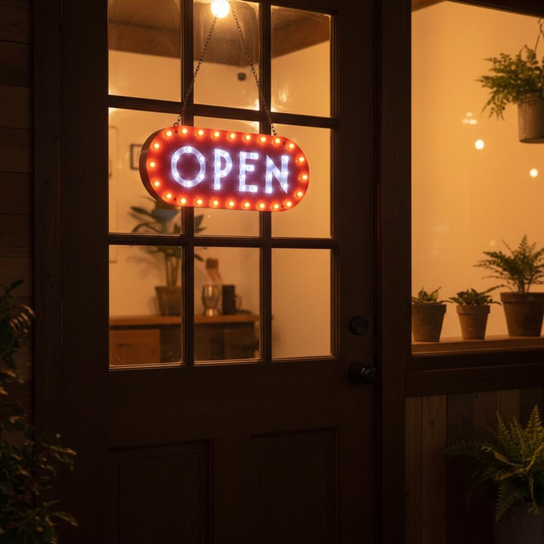 LED Open Marquee Sign, Lighted Business Decor - Etsy