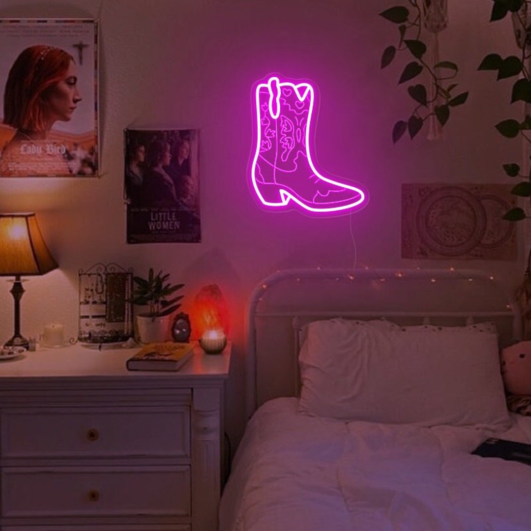 Cowboy Boots Neon Sign: Western Wall Decor - Etsy