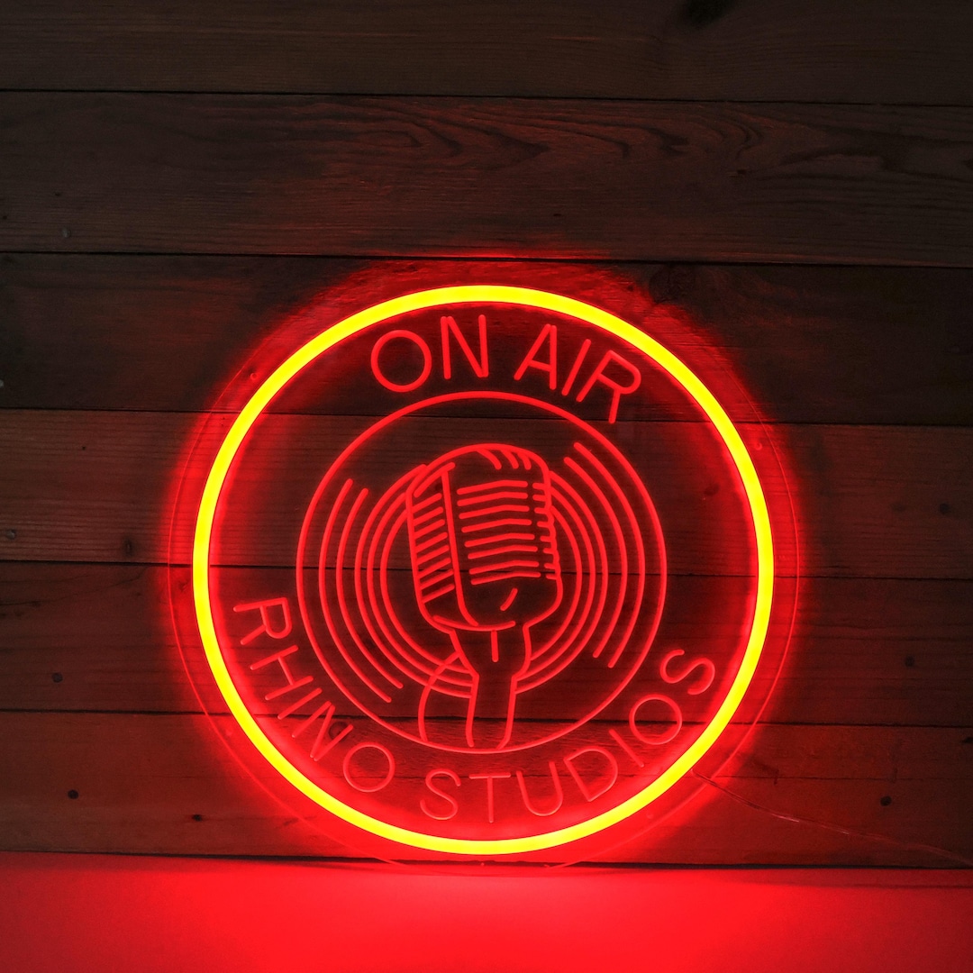 Custom Music Audio Studio Neon Sign | Personalized Microphone ...