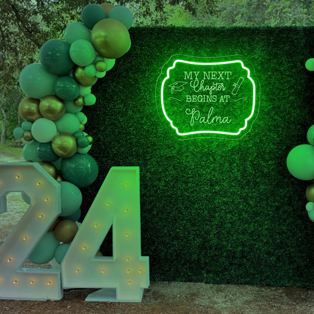 My Next Chapter Begins at Custom Neon Sign, Graduation Yard Sign, 2025 ...