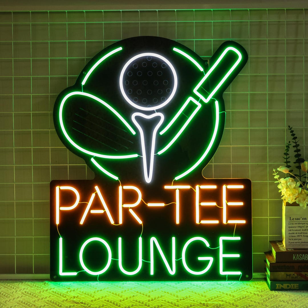 Par Tee Lounge Neon Sign: Golf Club Logo Wall Decor - Etsy