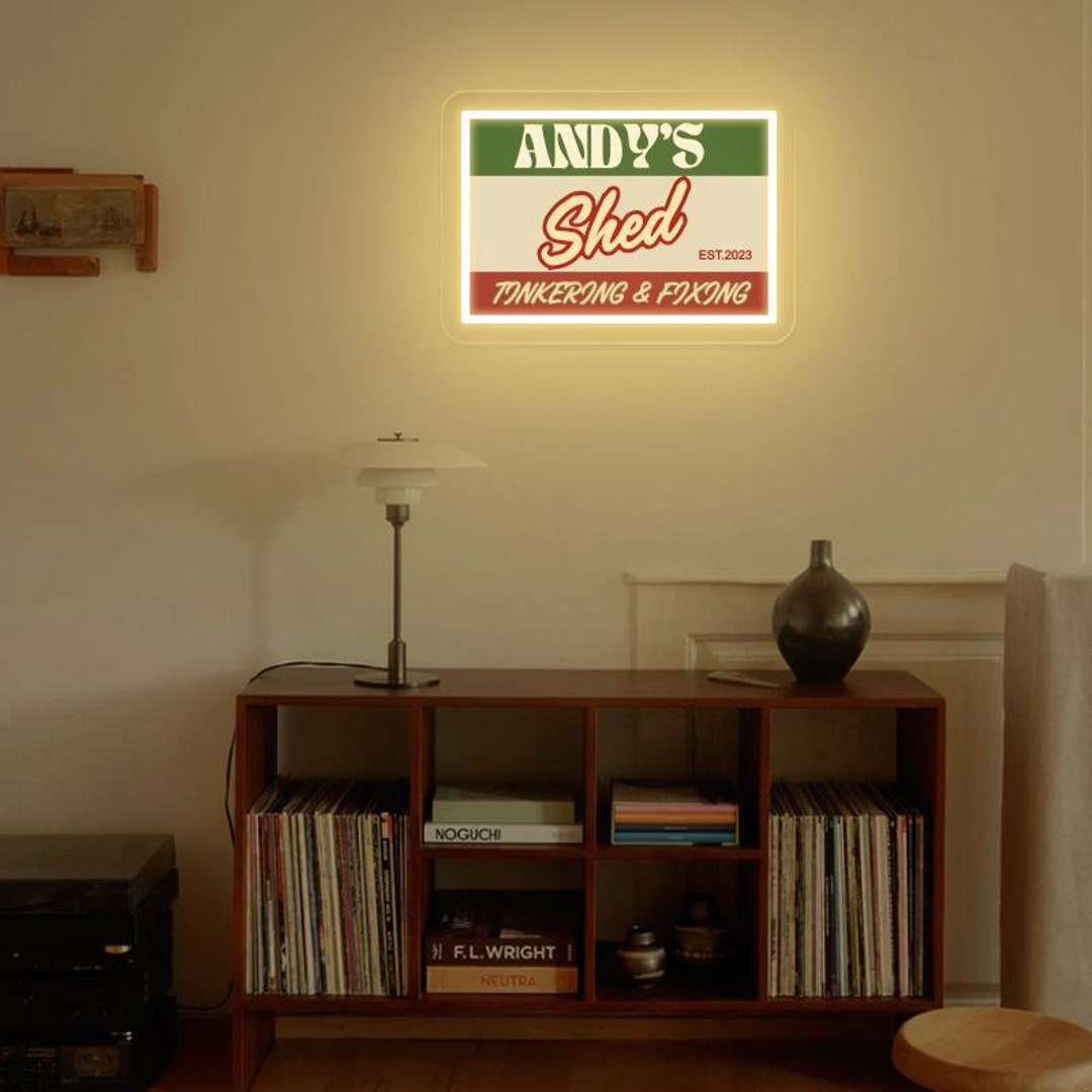Personalized Vintage Style Neon Sign, Shed Name, DIY Gift - Etsy