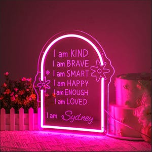 Kids Room Positivity Daisy Neon Sign, Positive Affirmation Sign, Daily ...