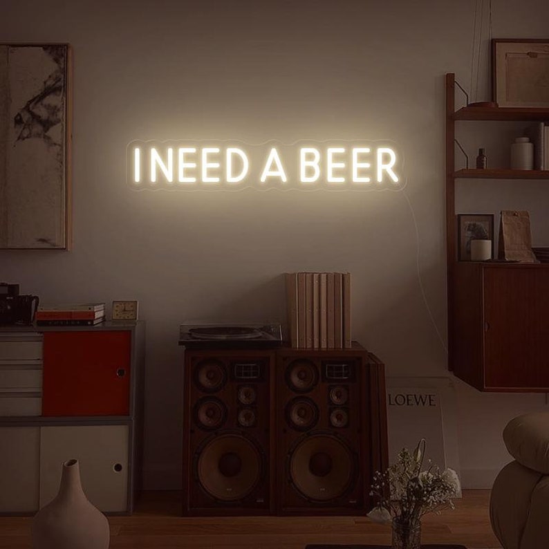 I Need a Beer Neon Sign: Custom Bar Decor - Etsy
