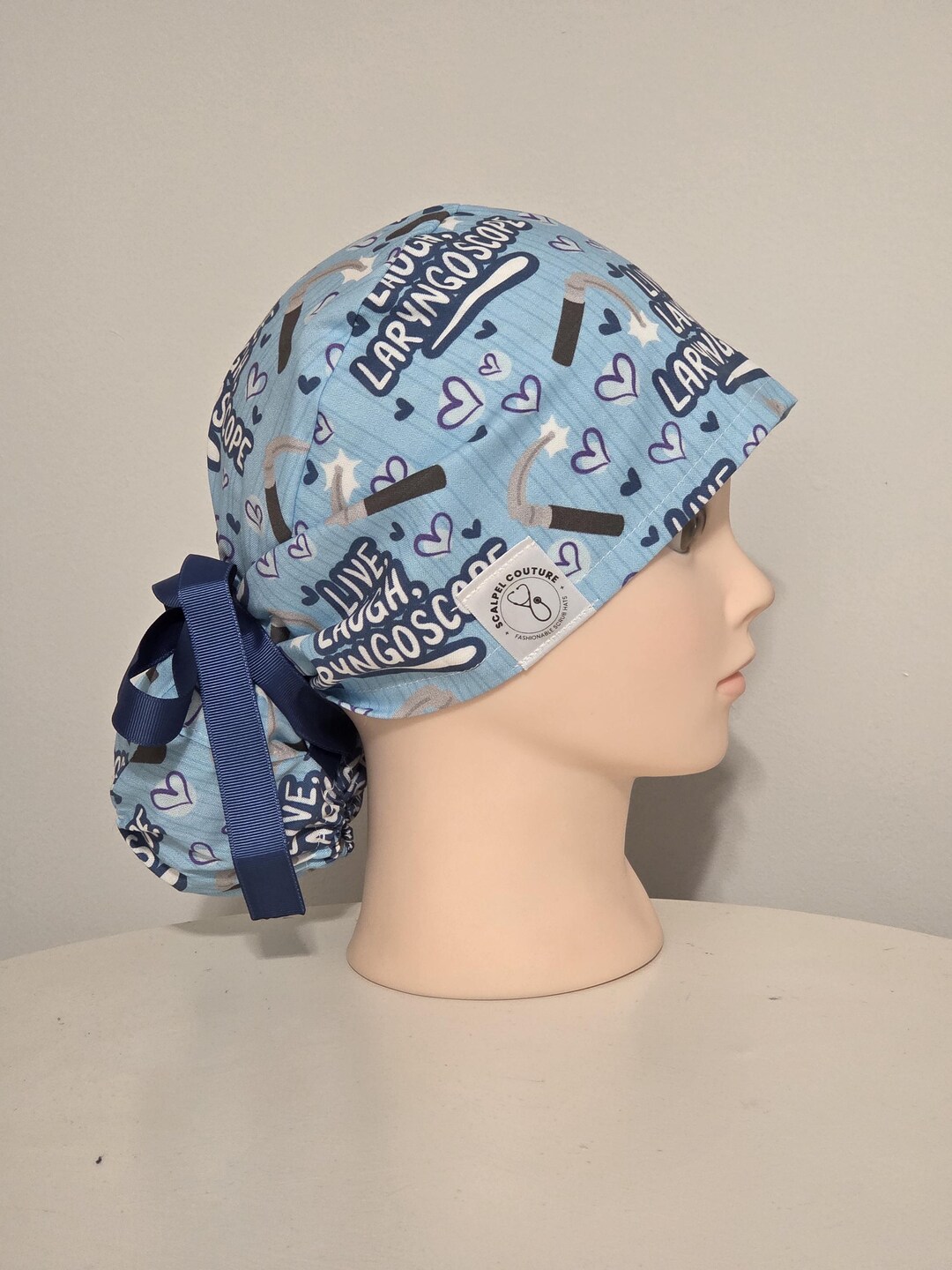 Live, Laugh, Laryngoscope Scrub Hat, Ponytail Style Surgical Cap - Etsy