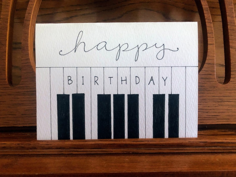 Birthday Card - Piano Keys, Music - Etsy