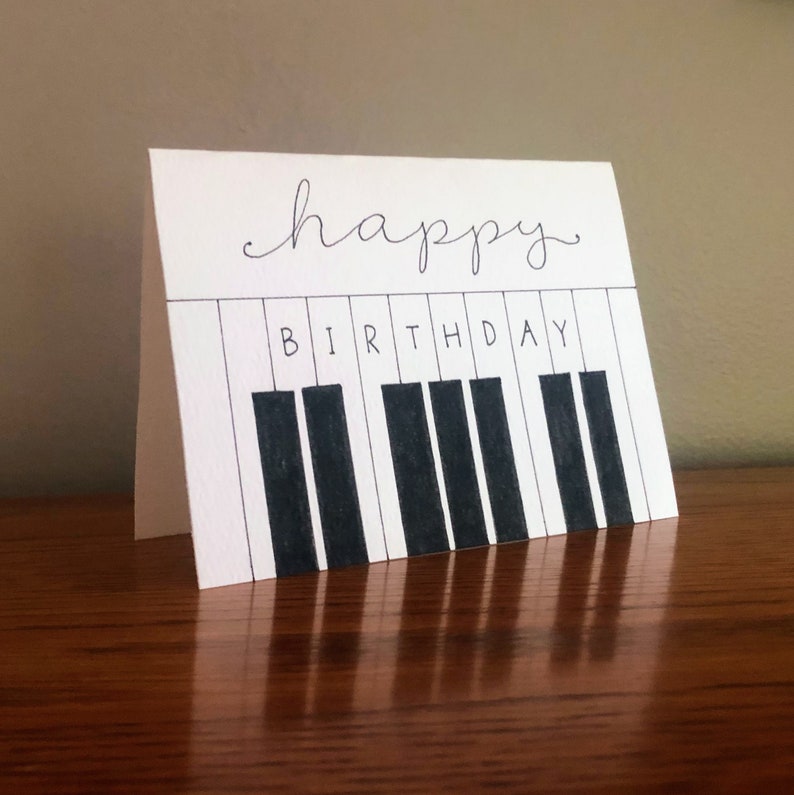 Birthday Card Piano Keys, Music - Etsy