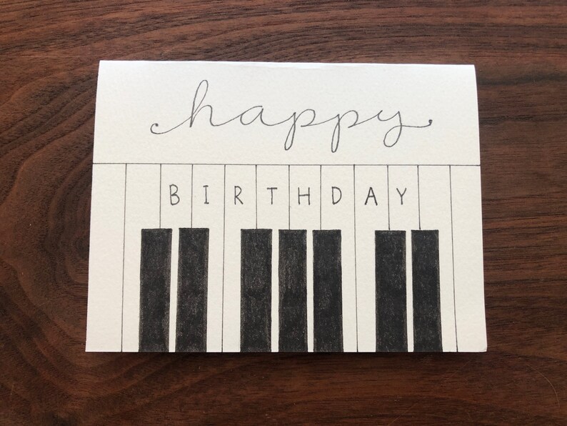 Birthday Card - Piano Keys, Music - Etsy