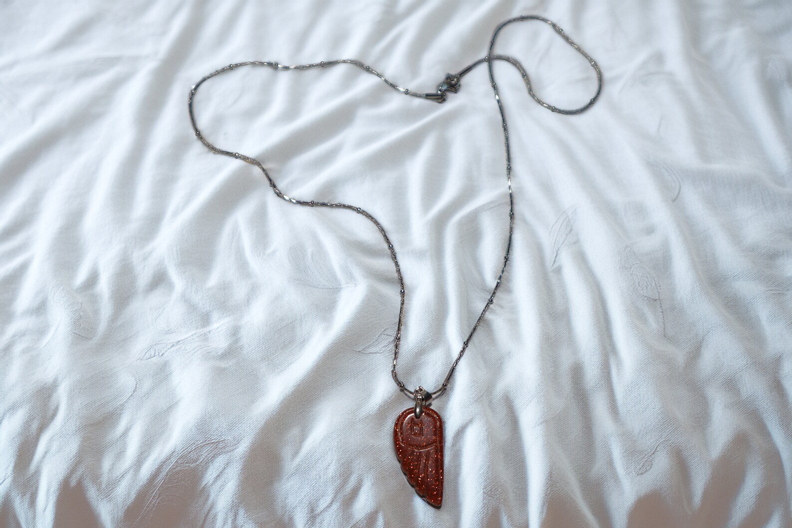 Natural Stone Angel Wing Pendant Necklace,blue,brown Sand Stone ...