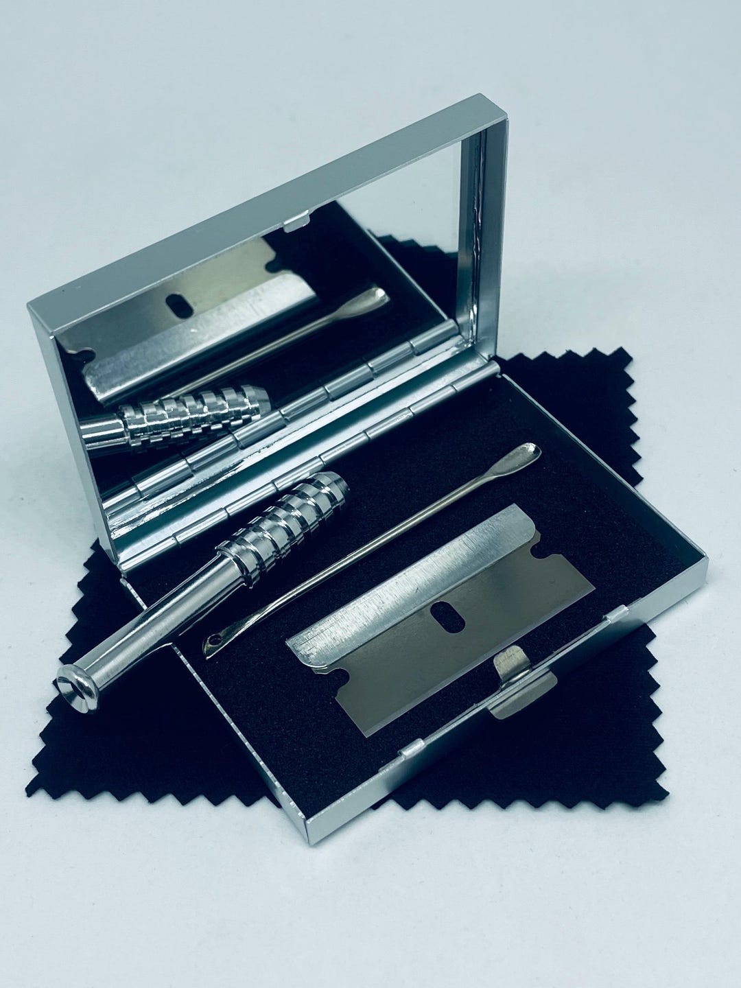 Silver Metal Mirror Box Kit - Snuff Set - Etsy