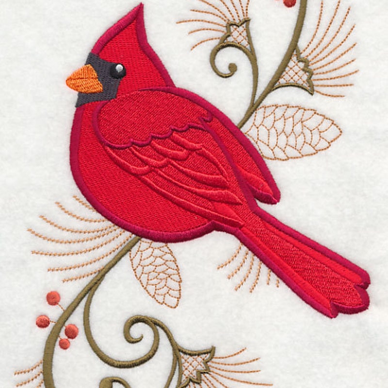 Embroidered Cardinal - Etsy