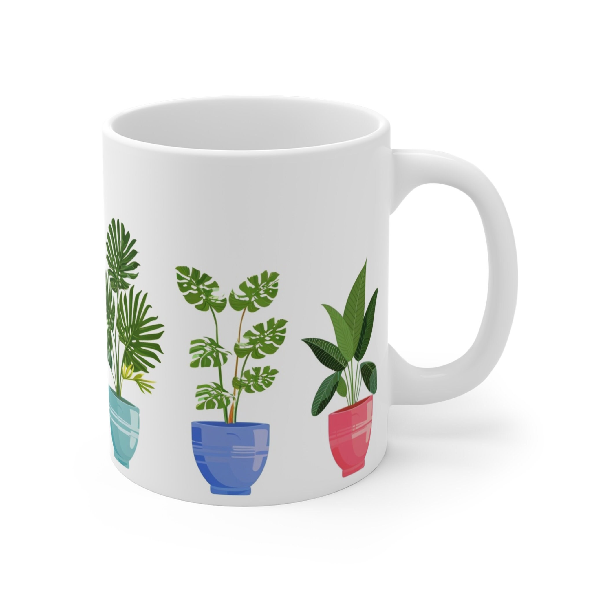 Colorful Potted Plant Coffee Mug House Plant Lover Coffee Mug for Plant ...