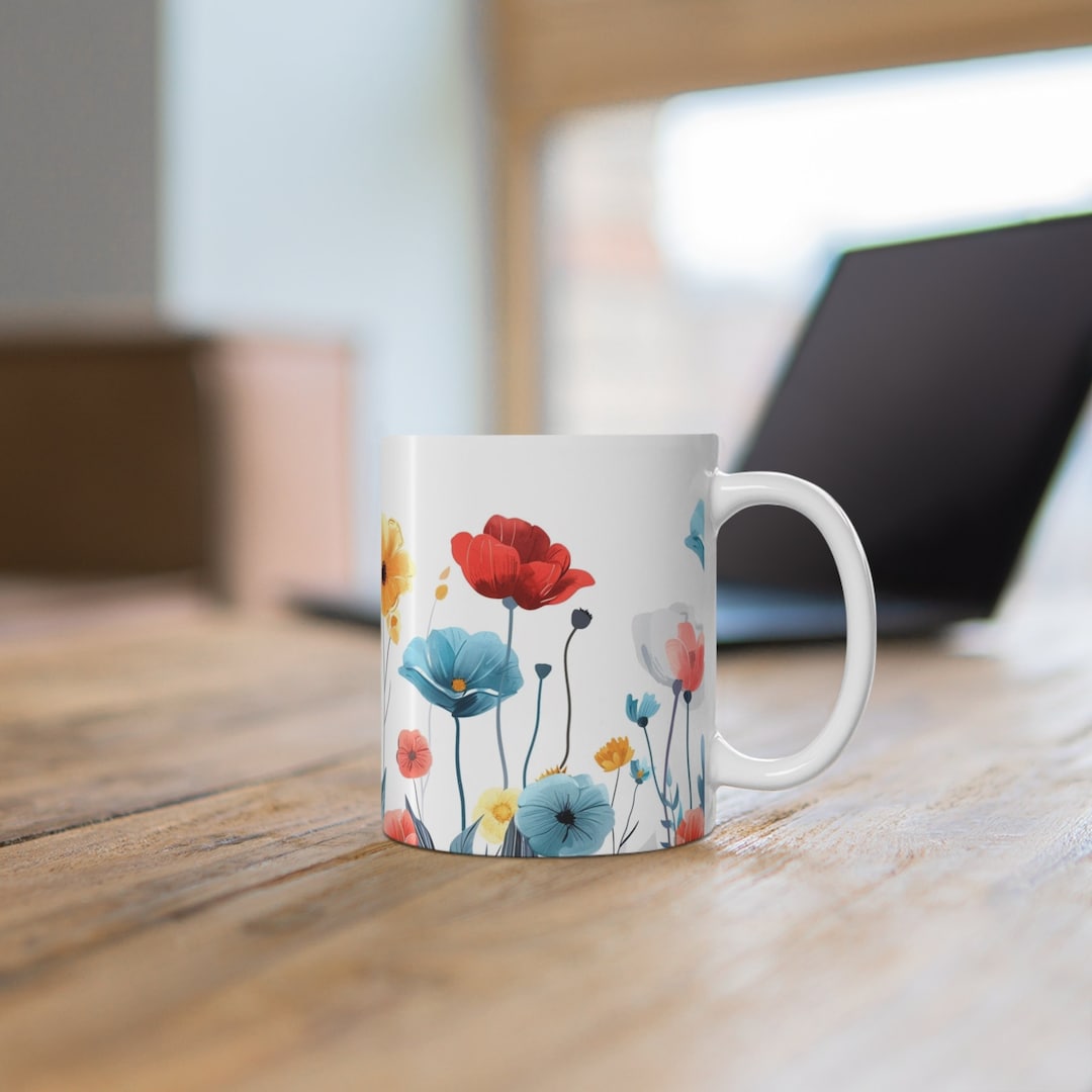 Colorful Flowers Coffee Mug Garden Lover Coffee Mug for Flower Plant ...