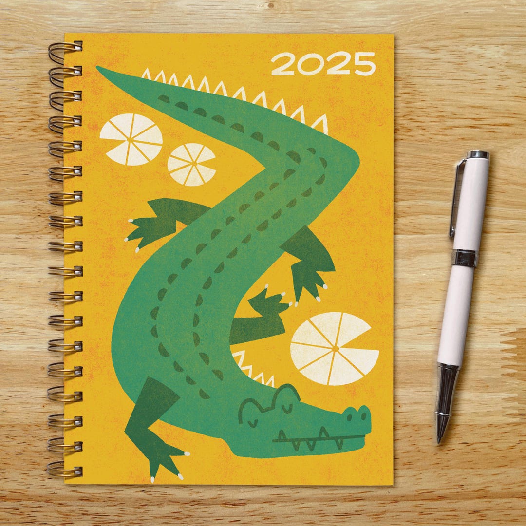 2025 6.5x9in Animal Planner, Alligators, Soft or Hard Cover, Monthly ...